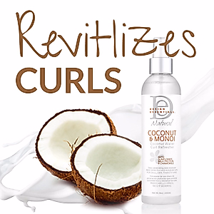 Design Essentials Natural Coconut & Monoi Coconut Water Curl Refresher with Sunflower, Marshmallow Root & Aloe, 8 Ounce