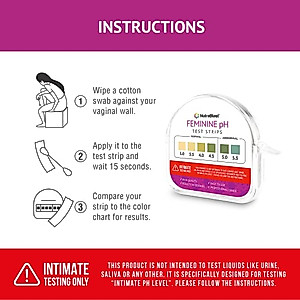 NutraBlast Feminine pH Test Strips 3.0-5.5 | Monitor Intimate Health | Easy to Use & Accurate Women’s Acidity & Alkalinity Balance pH Level Tester Kit (100 Tests Roll)