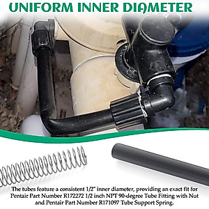 TonGass (2-Pack Flexible PVC Tubes Compatible with Pentair Rainbow Auto Feeder 320 and 322 Models - L 7 3/8” x 1/2” x 5/8”