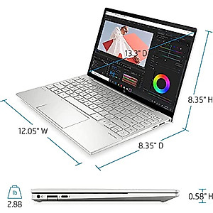 HP Envy 13.3" FHD Notebook Laptop, Quad Core Intel Core i5-1135G7, 8GB DDR4 RAM, 256GB PCIE SSD, Intel Iris Xe Graphics, Bluetooth, Backlit Keyboard, Fingerprint, HDMI Cable, Windows 10 Home, Silver