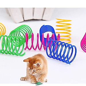 ISMARTEN Cat Spring Toy (60 Pack), Cat Kittens Toys Plastic Coil Spiral Springs for Swatting, Biting, Hunting, and Active Healthy Play (Random Color)