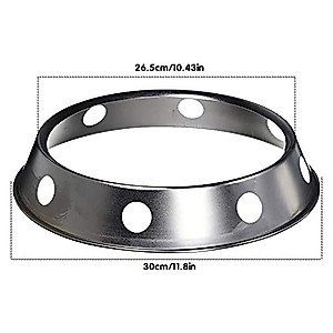 Jteyult 2PCS Stainless Steel Wok Ring Metallic Round Bottom Wok Rack 10.43X11.8Inch Universal Size Inch for Stove Fry Pans