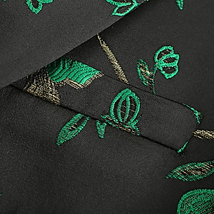 Cloudstyle Mens 2 Piece Floral Dress Suit One Button Dinner Tuxedo Jacket & Pants Green