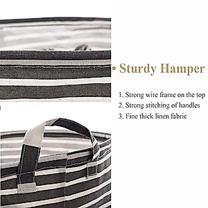 Haundry Collapsible Laundry Basket, 22 inch Tall Large Round Laundry Hamper for Clothes Storage