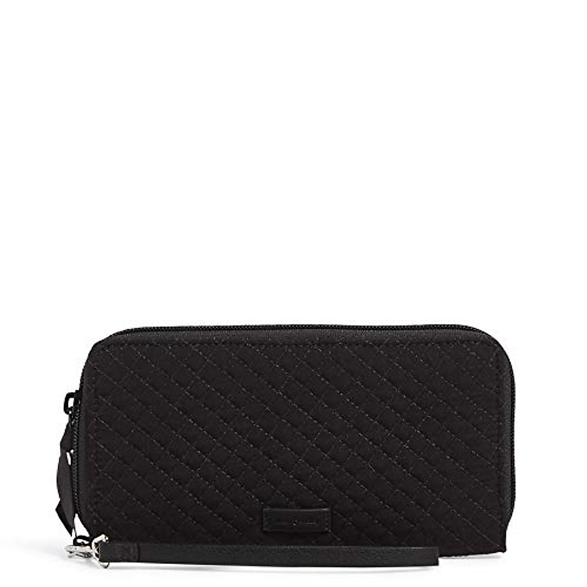 Vera Bradley Women's Microfiber Accordion Wristlet With RFID Protection, True Black, One Size