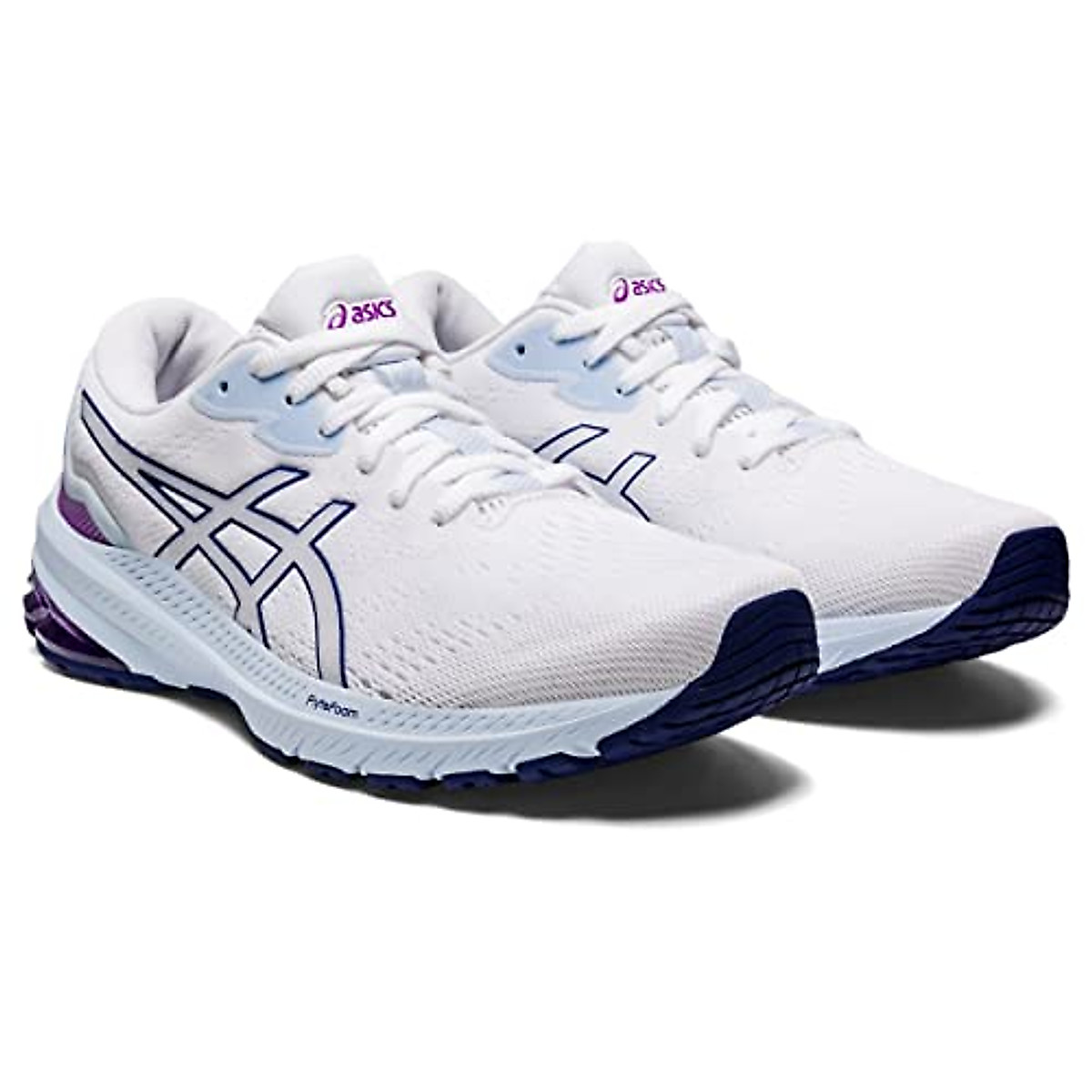 ASICS Women's GT-1000 11 Running Shoes, 9, White/Dive Blue