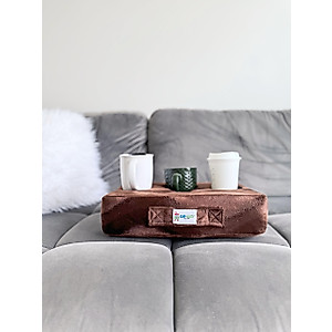 The Original Cup Cozy Pillow Gray-As Seen on TV-The World's Best Couch/Bed/Car Cup Holder for Drinks/Snacks/Remotes! (Brown)