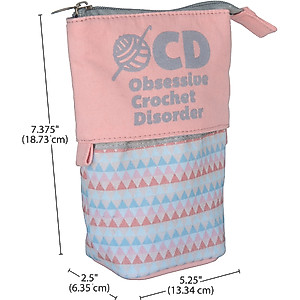 Boye OCD Fabric Crochet Storage Bag with Zipper, 5.75" x 7", Multicolor