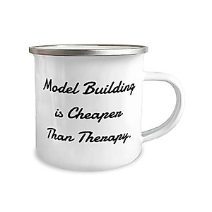 Funny Model Building Gifts, Model Building is Cheaper Than Therapy, Birthday 12oz Camper Mug For Model Building from Friends, Building model kits, Model building supplies, Model building tools, Best