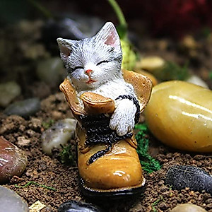 DANGN Fun Cute cat Micro Landscape Decoration Lucky Mini cat Fairy Tale Garden Micro Landscape Home Garden Decoration Plant Bonsai Bonsai Decoration (2 Pieces)