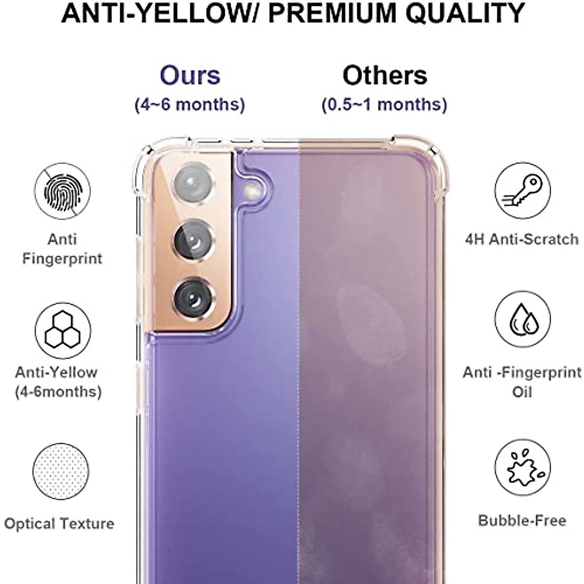 KIOMY Samsung Galaxy S21 Plus Case Crystal Clear Shockproof Bumper Protective Cell Phone Back Covers for Samsung S21+ Plus 5G TPU Slim Fit Flexible Skin for Men Women Rubber Silicone 4 Corners