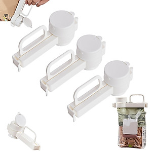 OTEB Bag Clip with Pour Spout, Seal and Pour Bag Clip, Food Bag Sealing Clip with Pour Spout, Reusable Plastic Cap Sealer Clips for Snack, Oatmeal, Coffee, Great Clips Bags for Kitchen(3pcs)