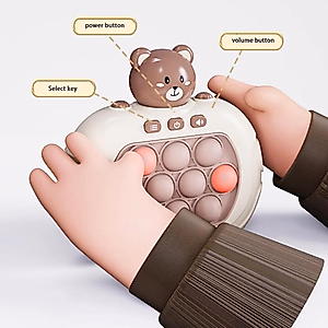 Fiopet Cool Pocket Game for Kids, 2023 New Quick Push Bubble Competitive Console Series, Children's Decompression Breakthrough Puzzle Machine, Sensory Fidget Stress Relief Toys (Rabbit)