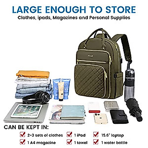 LOVEVOOK Laptop Backpack for Women, Water Resistant Travel Work Backpacks Purse Stylish College Bookbag Business Teacher Nurse Computer Bag with USB Charging Port, Fits 15.6" Laptop