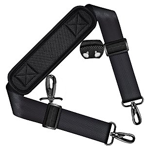 ZINZ Shoulder Strap 58" Universal Handbag Strap with Ultra-Thick Fixed Padded and Dual Balanced Adjustable Buckles Shoulder Crossbody Strap for Briefcase Messenger Bag Laptop Bag Luggage，Black