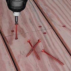 Deck Plus 48429 Wood Screws #10 x 2-1/2", Red, 1lb Box
