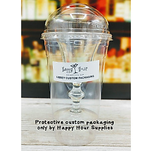 Set of 6 Stemless 12 oz White Wine Glass, Libbey 217 w/Signature Cocktail Picks