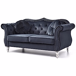 Glory Furniture Hollywood Loveseat Love Seats, Black