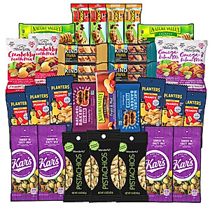 Ultimate Healthy Snacks Care Package (30 Count) - Bars & Nuts Variety Gift Basket