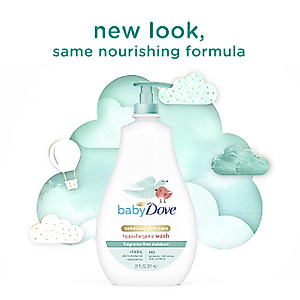 Baby Dove Sensitive Skin Care Baby Wash For Baby Bath Time Fragrance Free Moisture Fragrance Free and Hypoallergenic, Washes Away Bacteria 20 oz