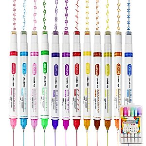 TSFGDYL 12Pcs Colored Curve Highlighter Pen Set,Double Tip Marker Pens With Twelve Constellations Pattern,Perfect For Reading Mark,Back To School Supplies