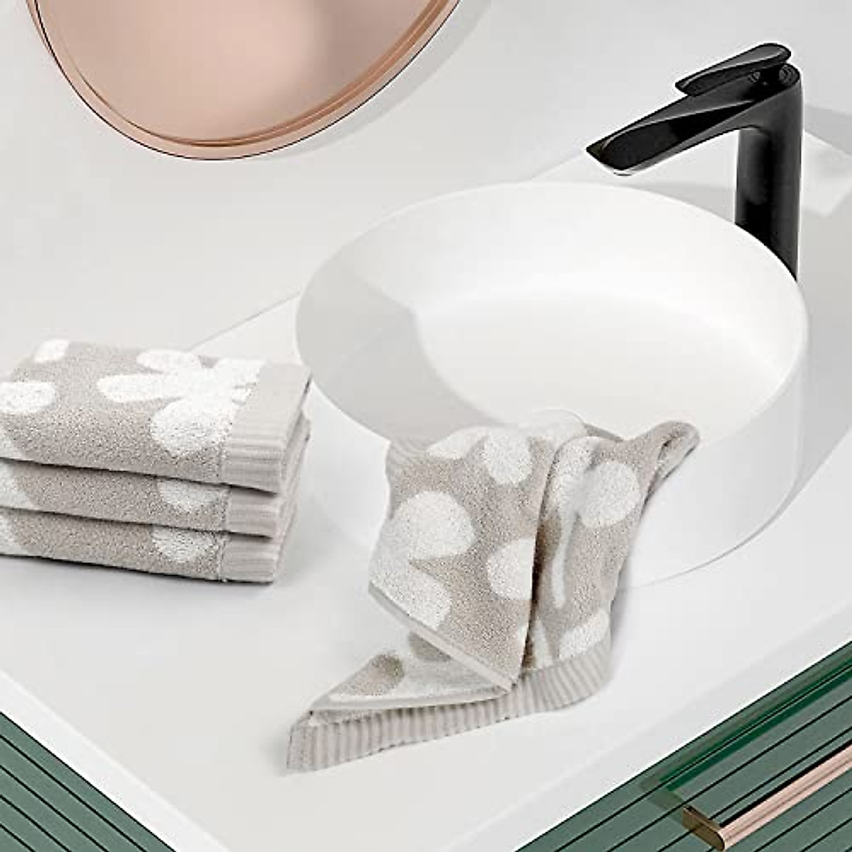 Washcloths 12” x 12”, Highly Absorbent Wash Cloths for Your Body, Four Leaf Clover Wash Clothes for Bathroom Spa (Light Gray), 12 Pack