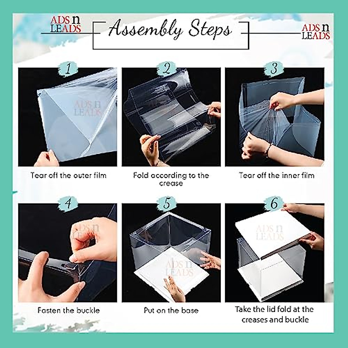 2 Pcs Clear Square Tall Transparent clear cake box -Bakery boxes for Tall Cake Box for cake with long toppers ,Pastries, Chocolates, Cookies, Pie, Birthday Party Containers, Wedding, Valentine's Day