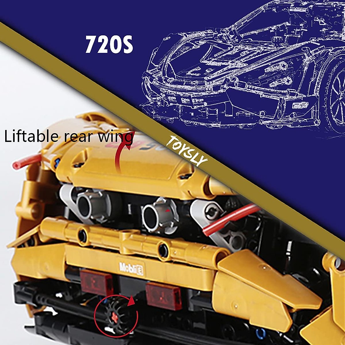 TOYSLY Technique Building Block Set for Adults, Model Cars Kits to build and 720 MOC Building Kits and Engineering Toy for teens, 1:8 Scale Race Car Model (3149 PCS)