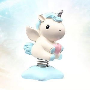 Amosfun Unicorn Dashboard Bobble 10.5x6x5 cm Shaking Head Dancing Unicorn Figurine Car Board Decorations Unicorn Party Favors Gifts