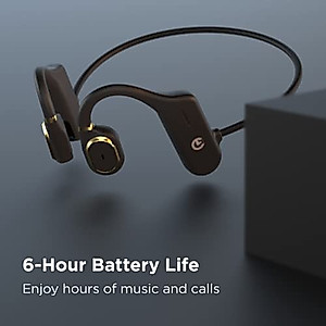 Conduction Labs - Allegro - Open Ear Bluetooth Headphones - Waterproof Bone Conduction Wireless Headset - Cycling & Running Headphones - Black