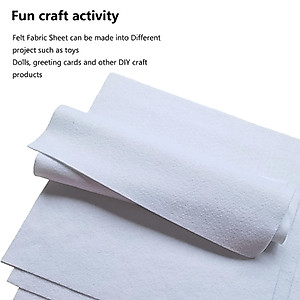 Jtnohx Soft White Felt, Flexible Felt Fabric for Toy Handwork, 12"x12" 20Pcs Felt Sheets 1.4mm Thick for DIY Craft and Sewing Projects
