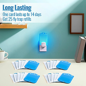 Qualirey 25 Pack Fly Trap Refill Cartridges Compatible with Raid Essentials Flying Insect Light Trap, Light Trap Refills Strong Glue Card for Fly Insect Bug Mosquito Gnat Trap Indoors