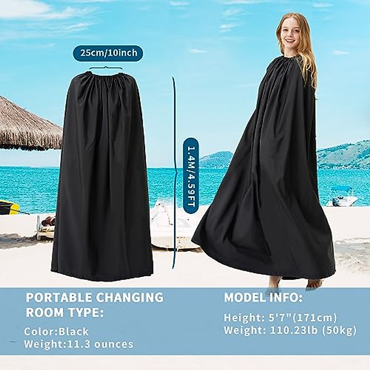 Portable Changing Room Changing Tent for Dancer Instant Dressing Cover Ups Privacy Shelters for Beach Car Boating Taking Photo, 4.59ft Length