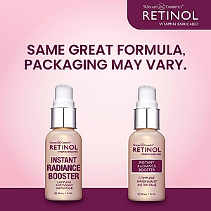 Retinol Instant Radiance Booster – The Original Retinol Glow Primer – A Burst of Anti-Aging Hydration Adds Luminosity & Skin-Smoothing Benefits of Vitamin A – Peptides Improve Firmness & Tone