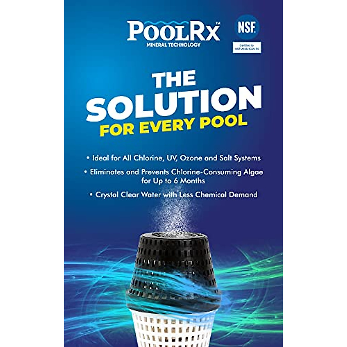 Pool RX 101003 Swimming Pool Algaecide, 4 Pack, Blue