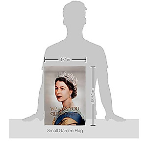 Queen Elizabeth II Flag We Miss You Garden Flag Set Wood Dowel Sweet Life Sympathy Remembrance Memorial Bereavement Love Support Emotion Postive House Banner Small Yard Gift Double-Sided, Made in USA