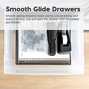 IRIS USA 42 Qt. Stackable Plastic Drawers for Clothes, Large, 4 Pack, Storage Dresser for Closet, Home, Office, Bedroom and Nursery, White