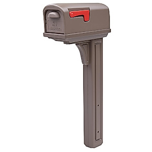 Architectural Mailboxes Classic Plastic Mailbox and Post Kit, GCL100MAM, Mocha