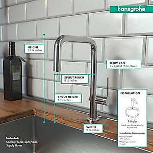 hansgrohe Talis N Chrome High Arc Kitchen Faucet, Kitchen Faucets with Swivel, Faucet for Kitchen Sink, Chrome 72806001