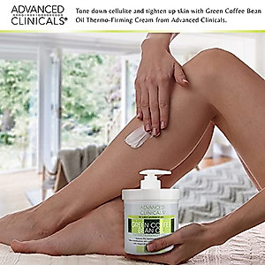 Advanced Clinicals Thermo-Firming Green Coffee Bean Moisturizer Body Cream | Anti Cellulite Caffeine Firming Lotion For Legs, Arms, & Body | Skin Care Products | Aging Skin Tightening Cream, 2-Pack