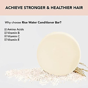Kitsch Strengthening Hair Conditioner Bar with Rice Water Protein | Made in US | Eco-Friendly Cleansing and Moisturizing Conditioner Bar | Paraben Free | Sulfate free Conditioner | 2.82 oz