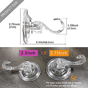 6 pack Suction Cup Heavy-Duty Wreath Hook,Large Clear Reusable Wreath Vacuum Hanger,use for Windows Tiles Glass Smooth Doors and Mirrors to Hang Bags Coats Umbrellas kitchenware and Christmas Wreaths
