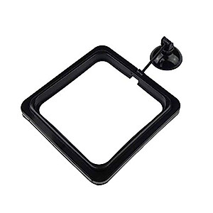 Zelerdo 6 Pack Aquarium Fish Feeding Ring Floating Food Feeder, Square Shape with Suction Cup, Black