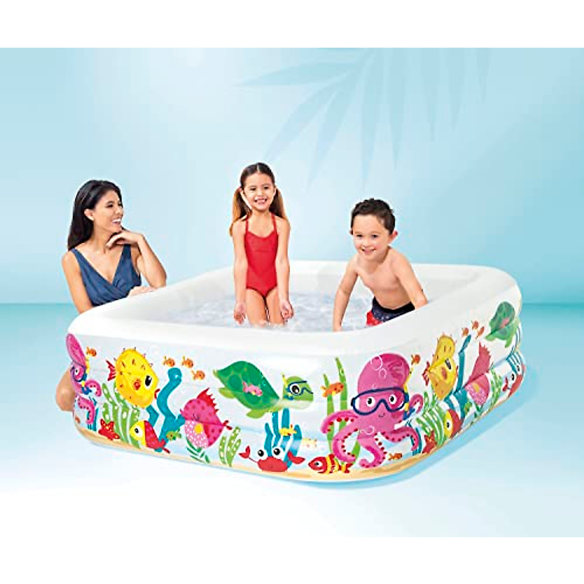 Intex Swim Center Clearview Aquarium Inflatable Pool, 62.5" X 62.5" X 19.5", for Ages 3+