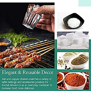 Set 2 Mini Crystal Salt & Pepper Shakers Set,Modern Art Glass Kitchenware Ornaments,Essential Dining Table Refillable Tool Creative Housewarming Gift
