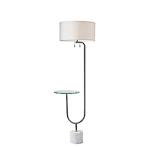 Adesso 5426-22 Sloan Shelf Floor Lamp, 65 in., 2 x 60W incandescent/ 13W CFL, Polished Nickel, 1 Floor Lamp