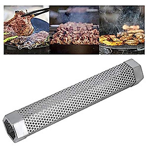 Naroote 12in Smoker Tube, Stylish BBQ Smoker Tube, for Gas Grill Electric Grill(Hexagon)
