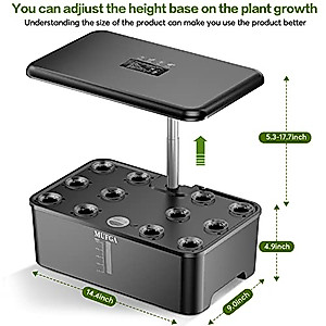Herb Garden Hydroponics Growing System - MUFGA 12 Pods Indoor Gardening System with LED Grow Light, Plants Germination Kit(No Seed) with Pump System,Height Adjustable, Ideal Gardening Gifts for Women