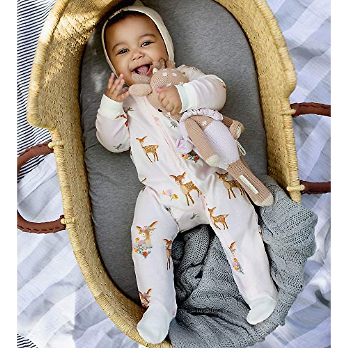 Burt's Bees Baby - Cable Knit Blanket, Baby Nursery & Stroller Blanket, 100% Organic Cotton, 30" x 40" (Heather Grey), 1 Count (Pack of 1)