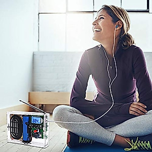 MiOYOOW FṂ Radio Kit, LCD Display Rechargeable Digital Radio Module DIY Kit with Headphone Jack, Soldering Leaning Project for College High School Education and Home Office Outdoor Use